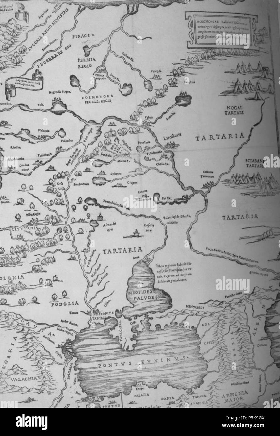N/A. English: Map of Muscovy, illustrating Paolo Giovio's 'Muscovite ...