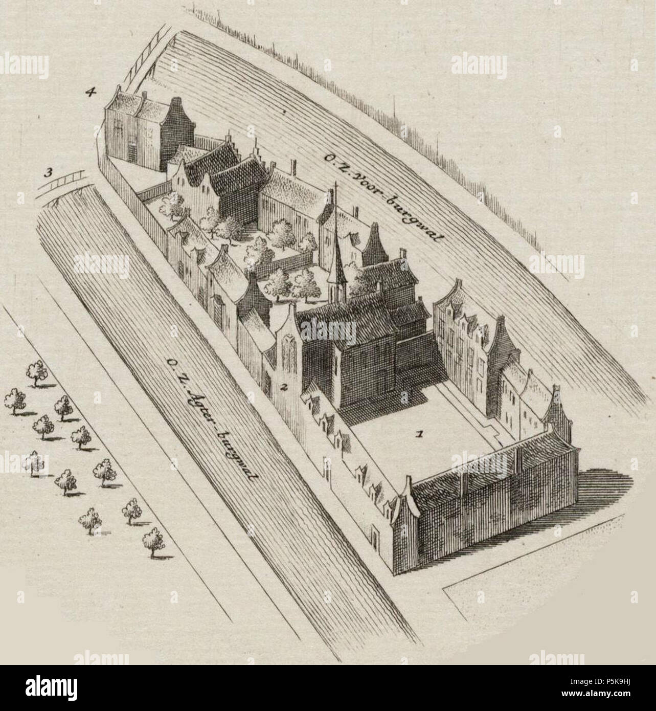 N/A. 'Nederlands: t Agniete klooster [detail]. Prent. Amsterdam ...