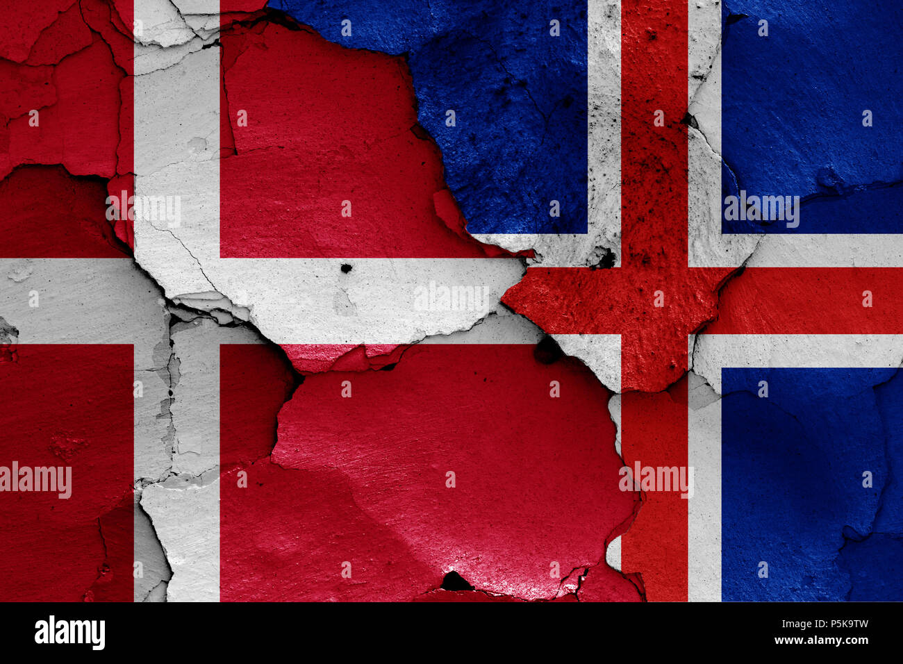 flags of Denmark and Iceland Stock Photo - Alamy