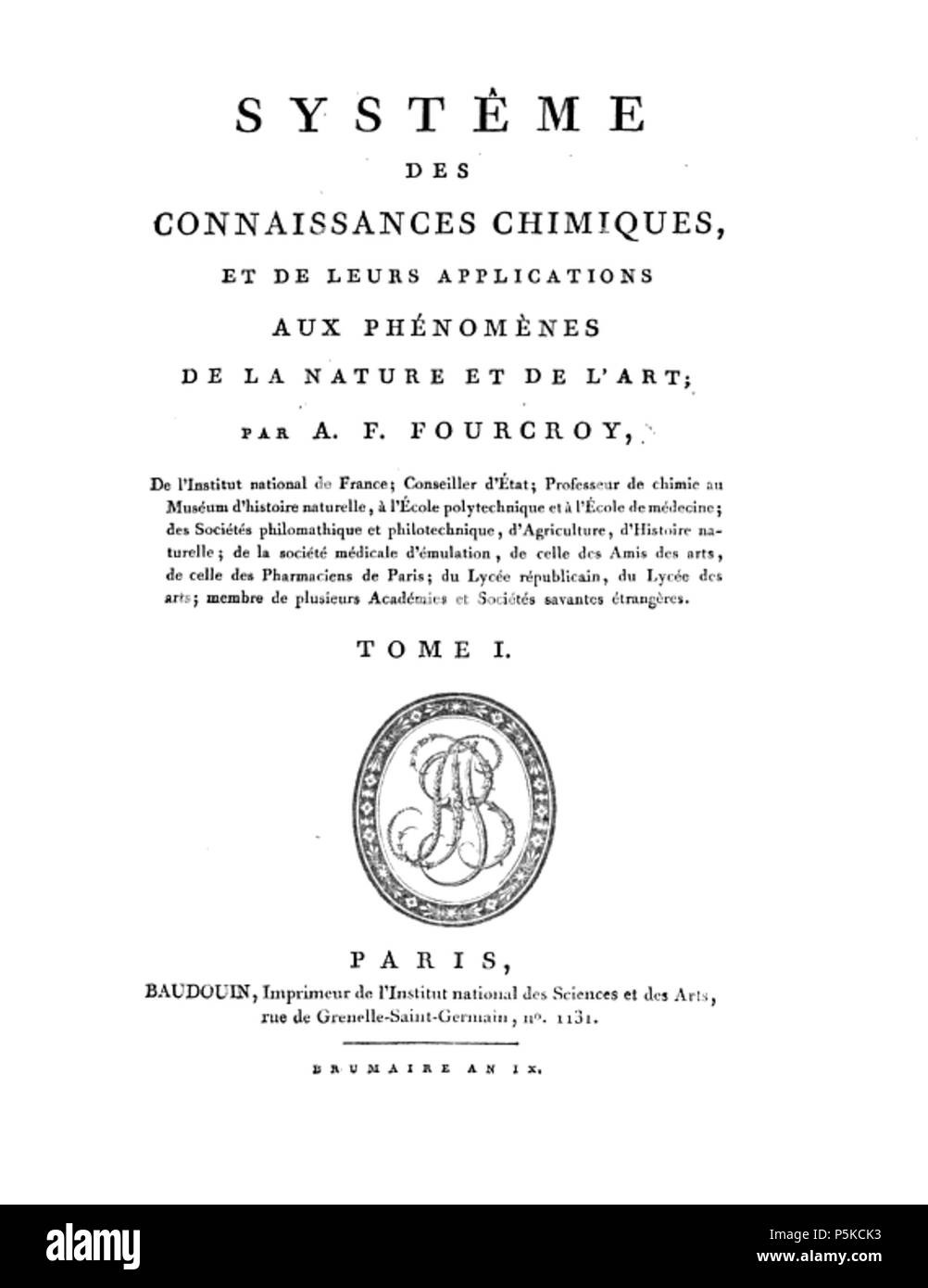 64 AF FOURCROY Système des connaissances chimiques et de leurs ...