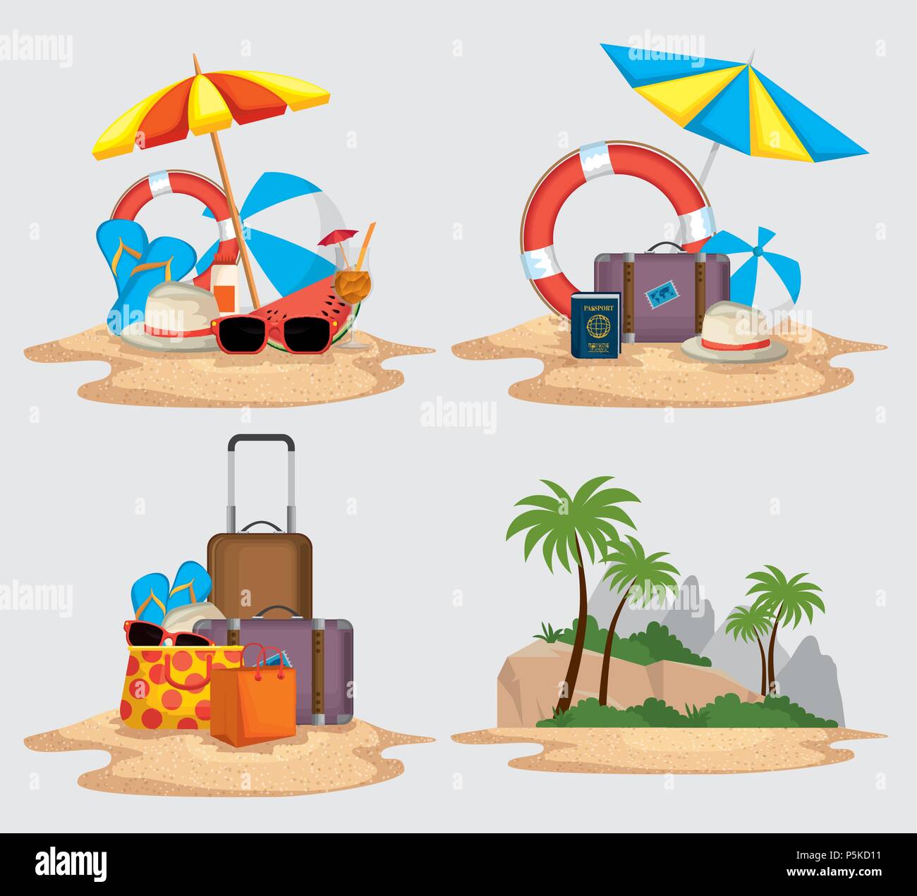 summer holidays set icons Stock Vector Image & Art - Alamy