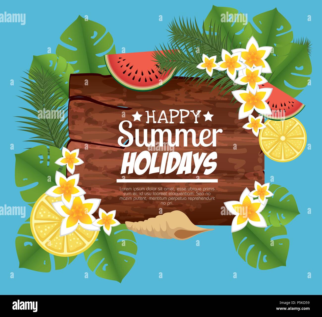 summer holidays floral decoration Stock Vector Image & Art - Alamy