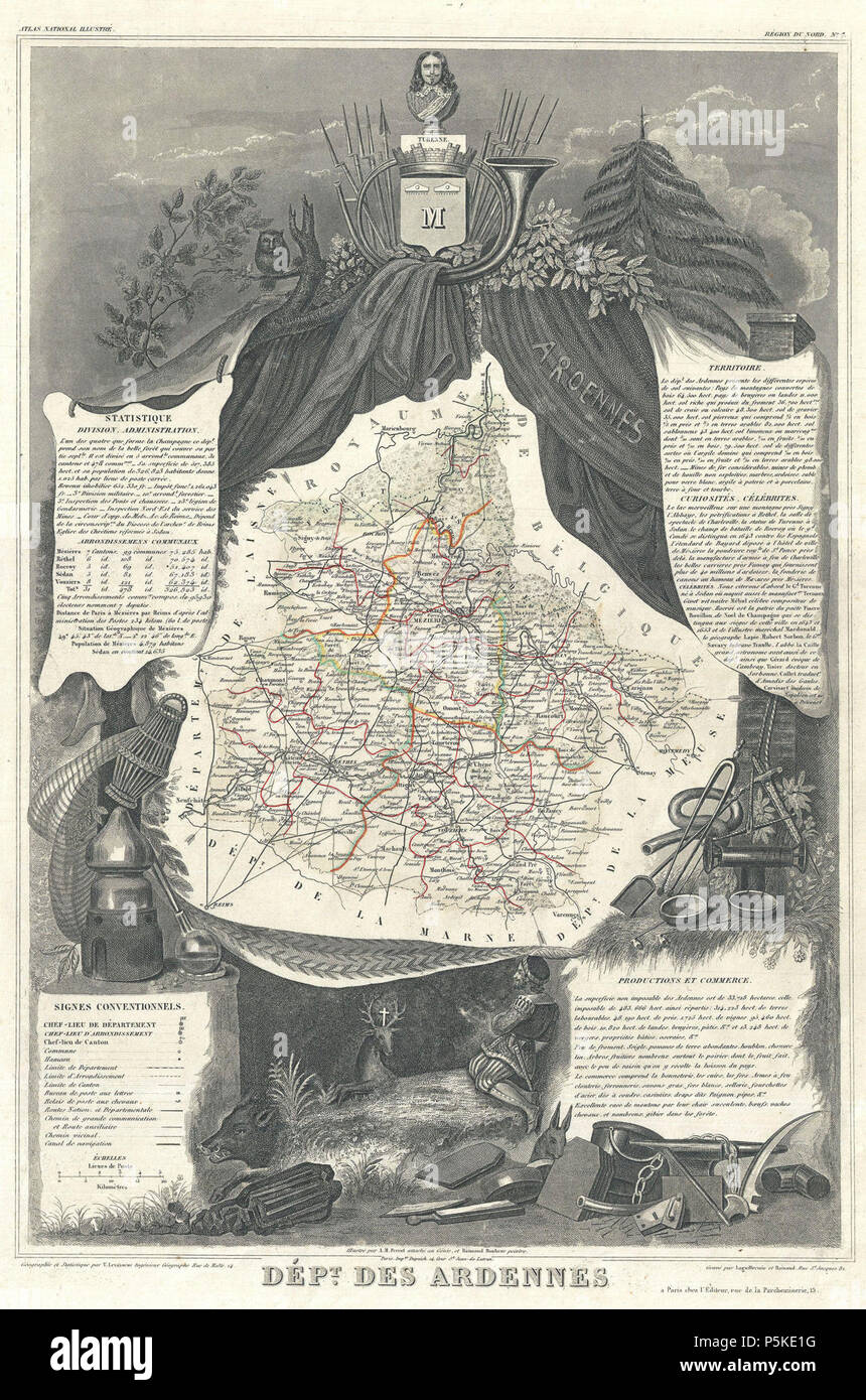 Map of ardennes hi-res stock photography and images - Alamy