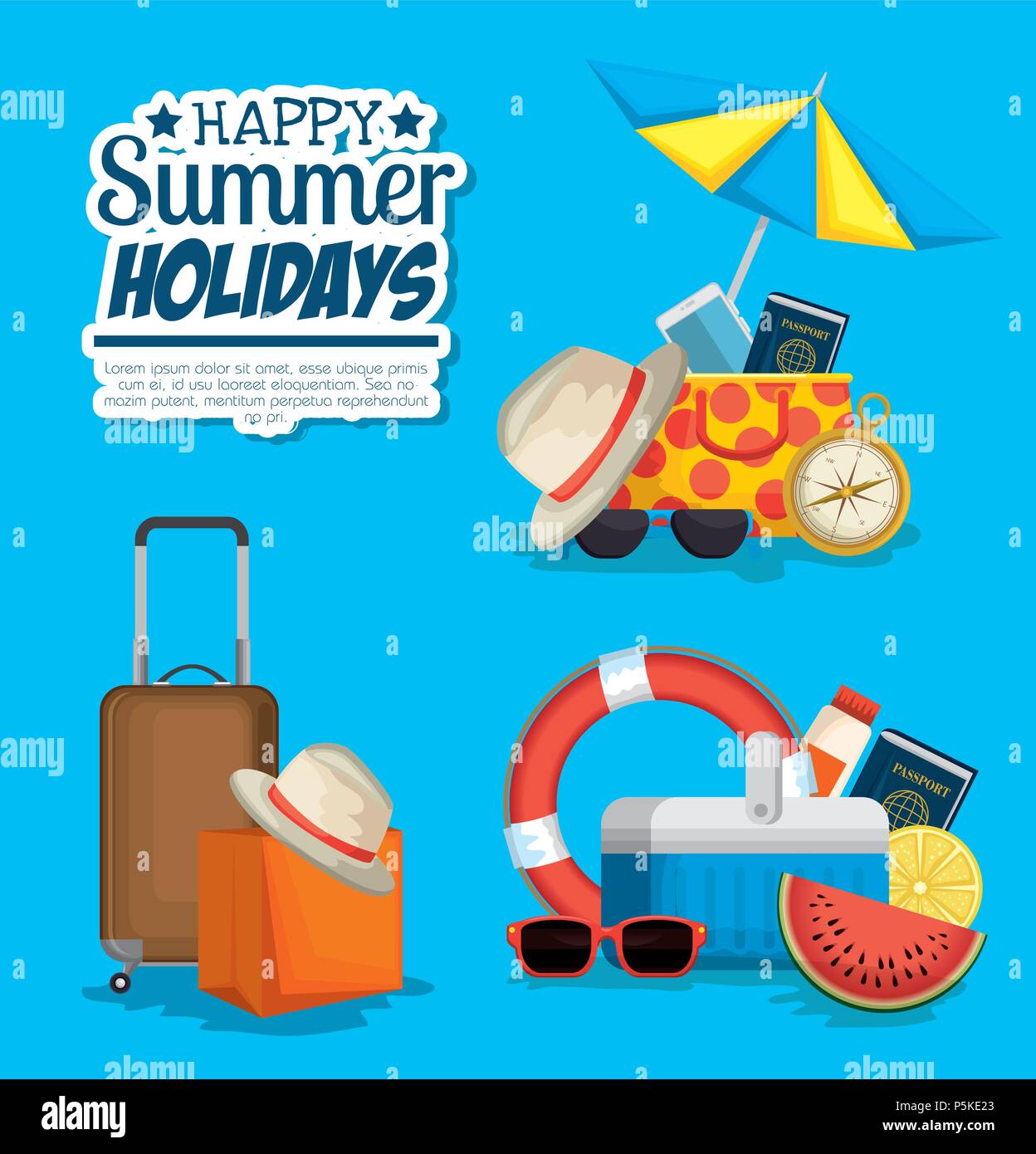summer holidays set icons Stock Vector Image & Art - Alamy