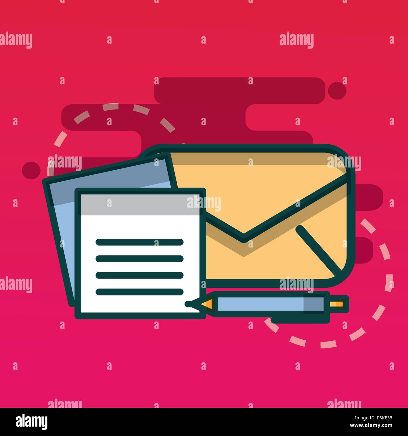 email and paper document pen office vector illustration Stock Vector ...