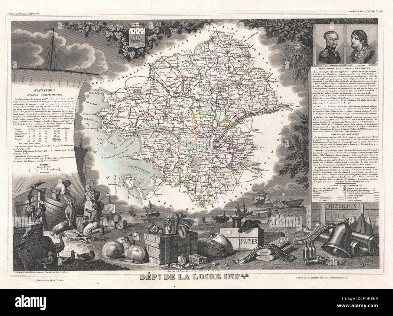 Loire inferieure department map hi-res stock photography and images - Alamy