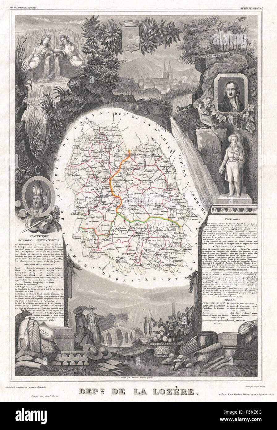 Lozere department map hi-res stock photography and images - Alamy