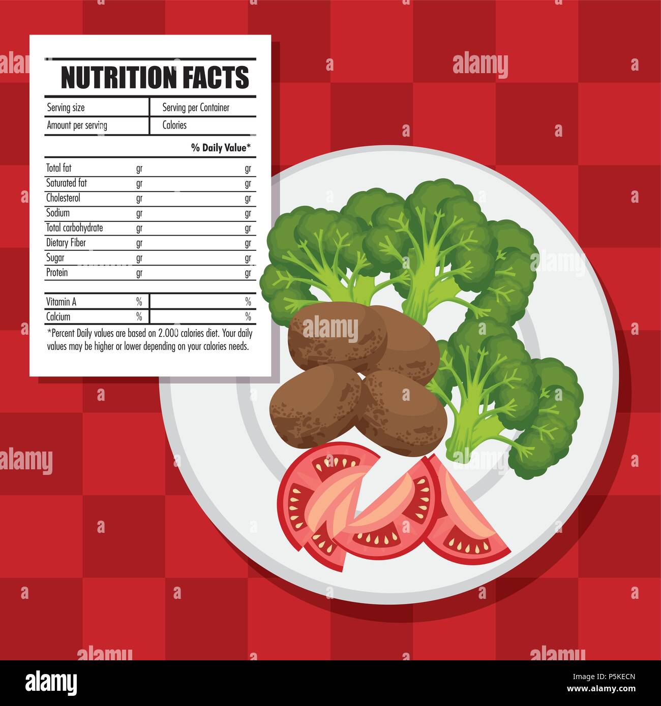 healthy food with nutritional facts Stock Vector Image & Art - Alamy