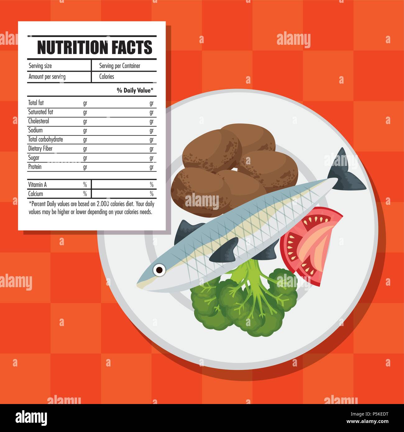 healthy food with nutritional facts Stock Vector Image & Art - Alamy