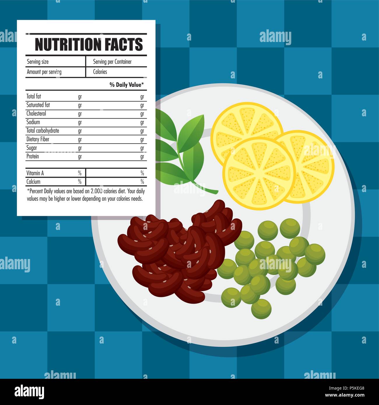 healthy food with nutritional facts Stock Vector Image & Art - Alamy