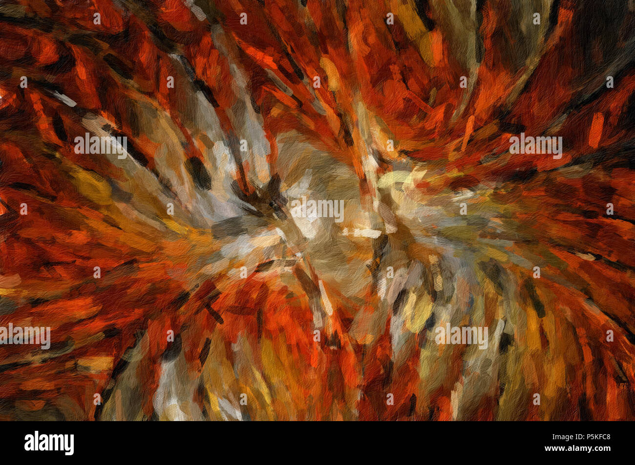 Abstract digital oil painting on canvas full of texture and bright ...