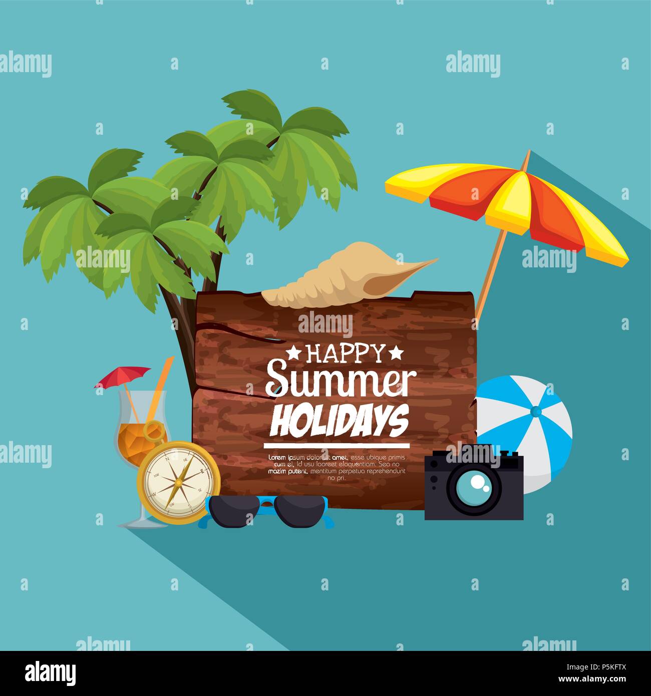 summer holidays set icons Stock Vector Image & Art - Alamy