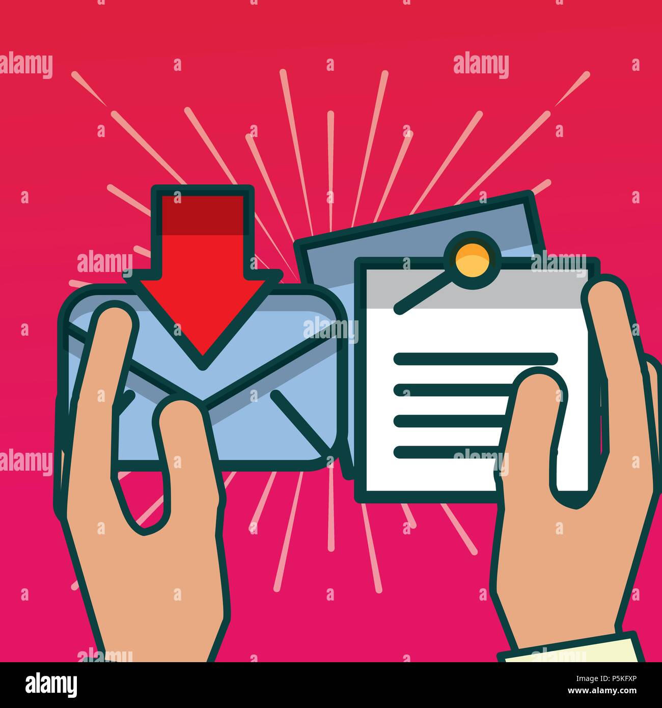 Giving letter to people Stock Vector Images - Alamy