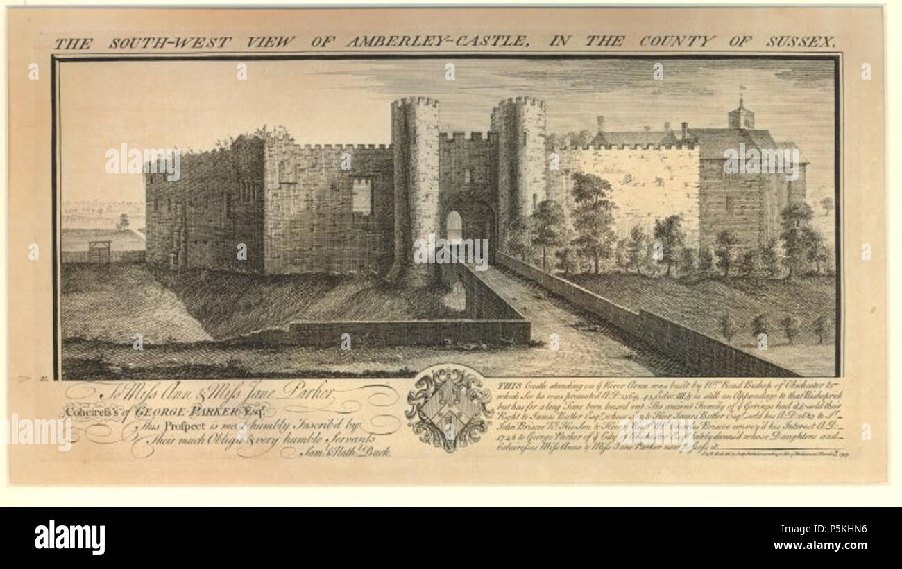 N/A. English: 'The South-West View of Amberley-Castle, in the County of ...