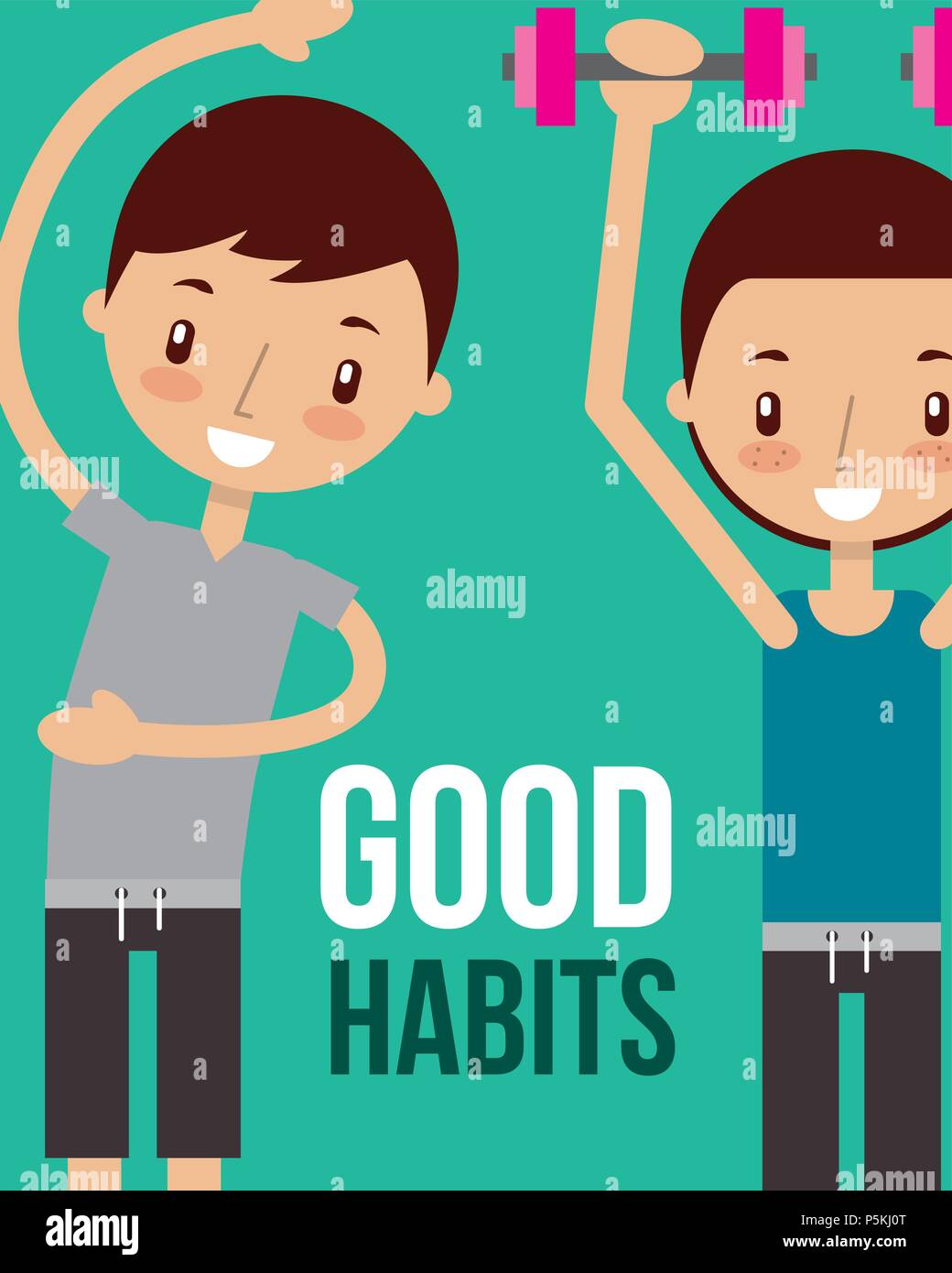 boy and girl healthy good habits Stock Vector Image & Art - Alamy