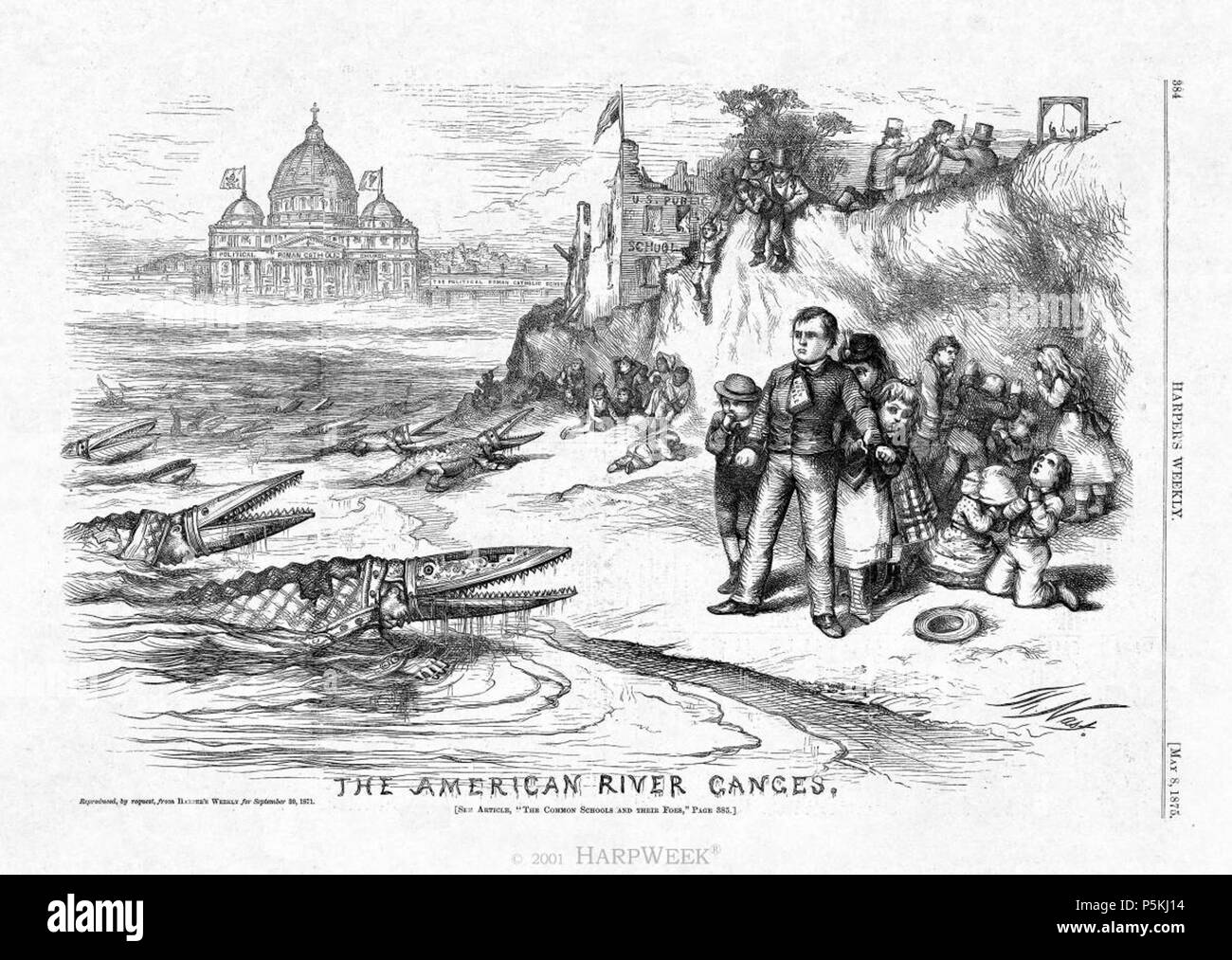 N/A. English: 'Roman Catholic clergy as crocodiles invading America's ...