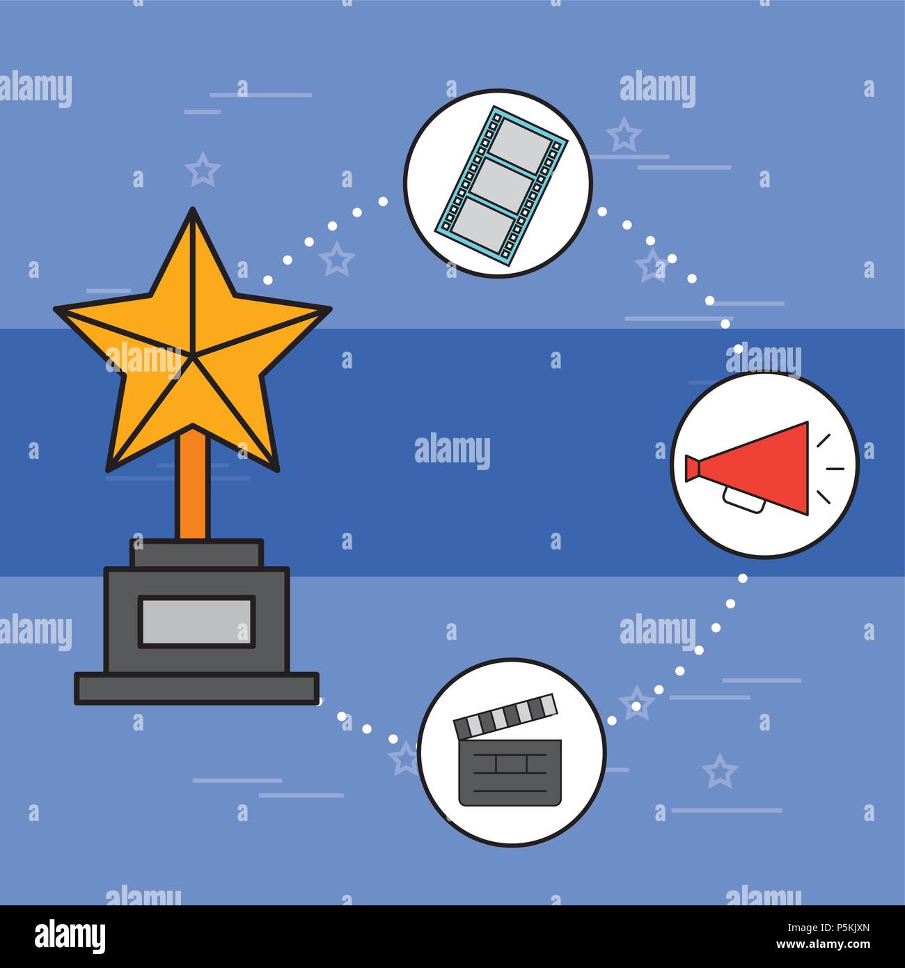 Clapper film trophy golden vector hi-res stock photography and images ...