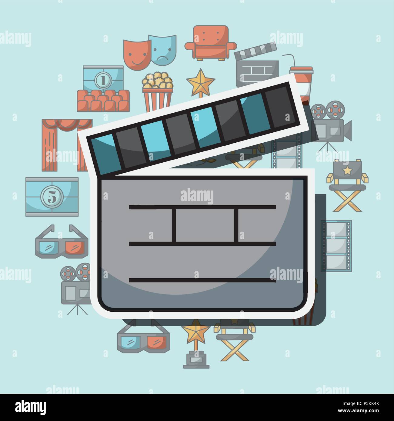 Cartoon movie clapper board Stock Vector Images - Alamy