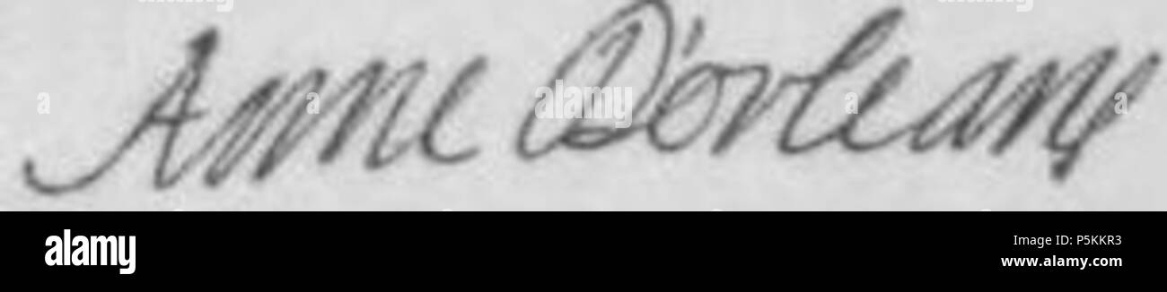 N/A. English: Signature of Anne Marie d'Orléans in the year of her ...