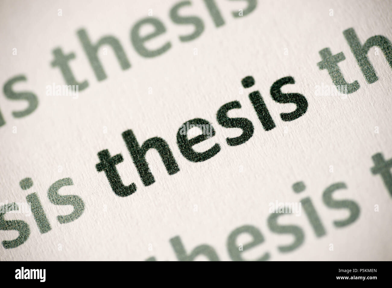 word thesis printed on white paper macro Stock Photo - Alamy
