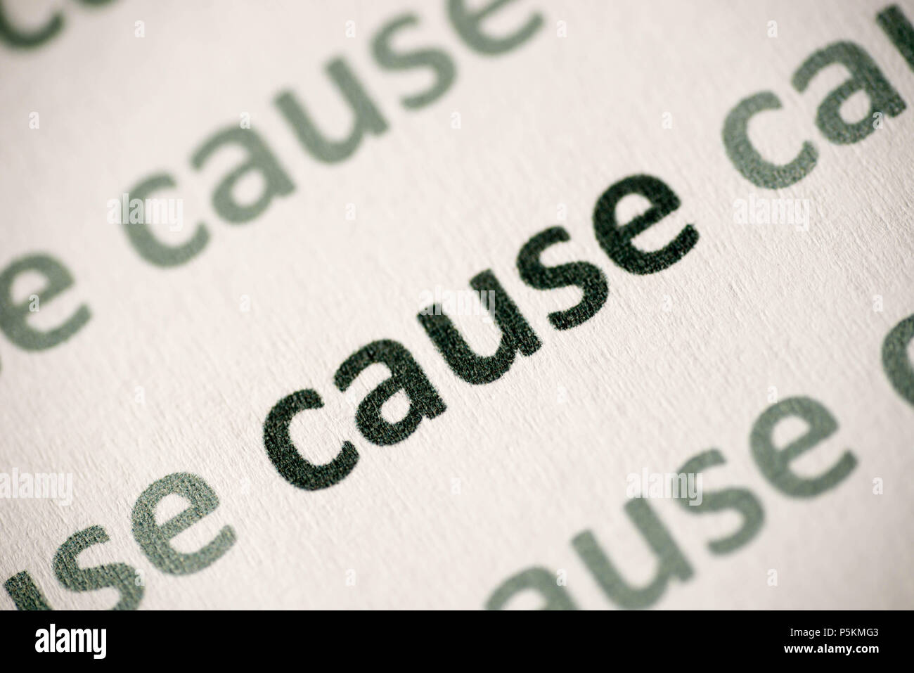 word cause printed on white paper macro Stock Photo - Alamy