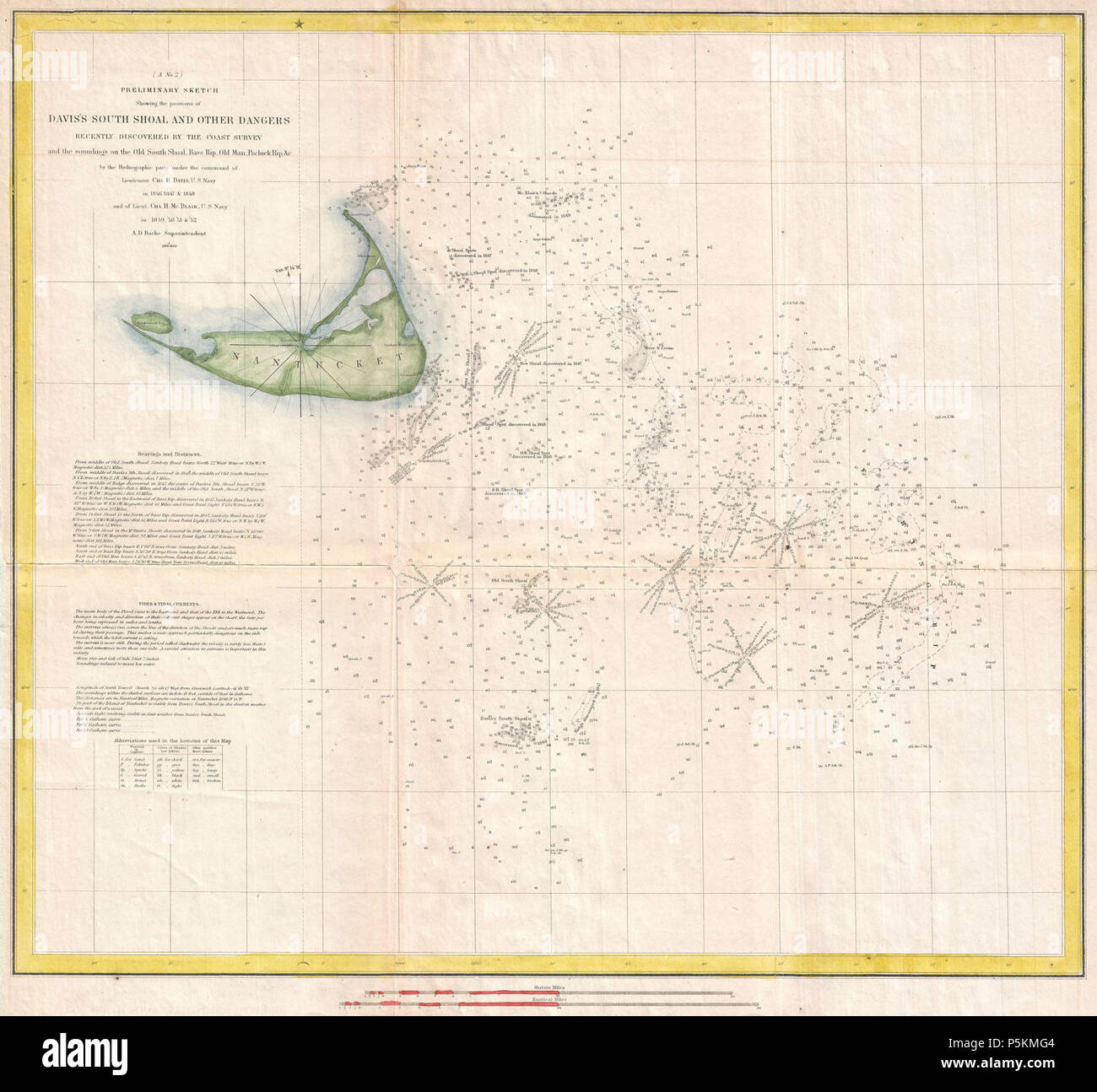 U s coast survey chart or map of nantucket hi-res stock photography and ...