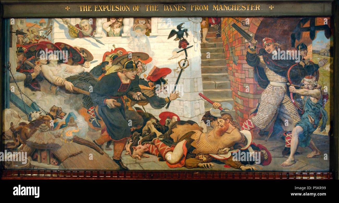 Manchester town hall mural hi-res stock photography and images - Alamy