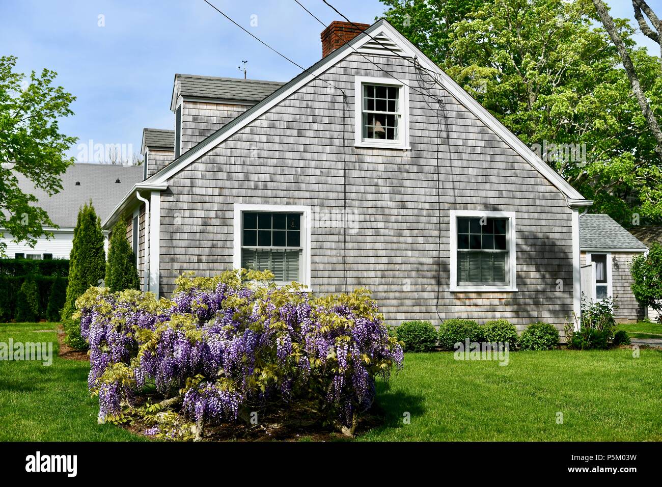 Martha's Vineyard Cape Cod style home exterior Stock Photo - Alamy