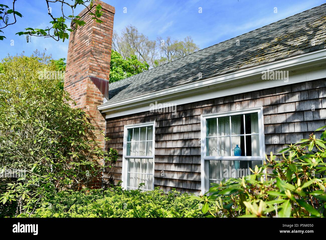 Martha's Vineyard Cape Cod style home exterior Stock Photo - Alamy