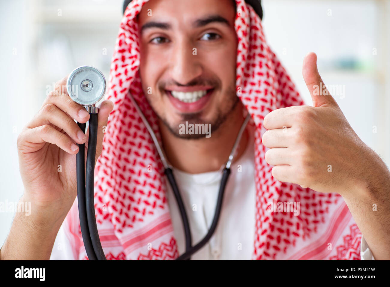 Arab saudi doctor with stethoscope in hospital Stock Photo - Alamy