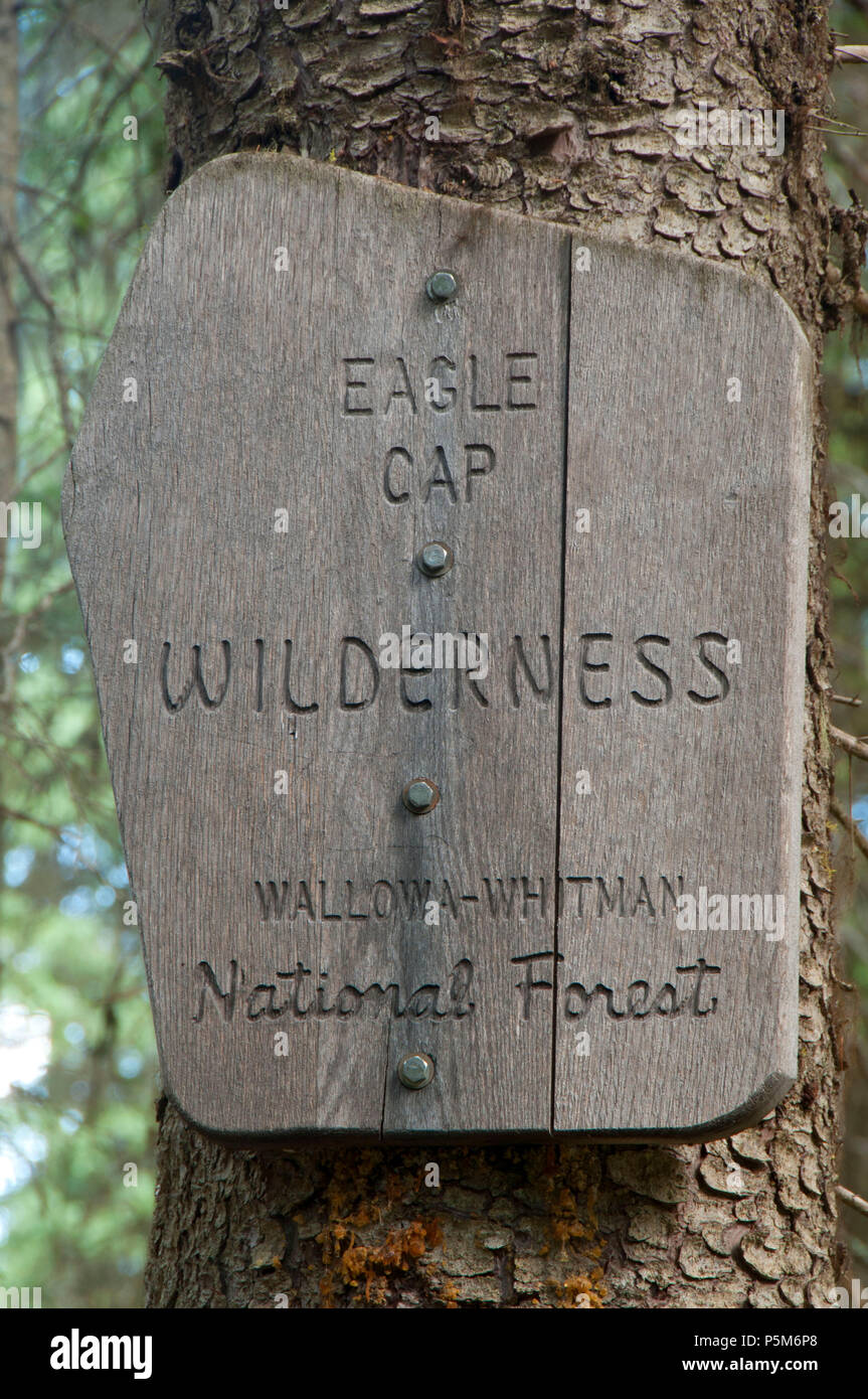 Wilderness sign, Eagle Cap Wilderness, Lostine Wild and Scenic River ...