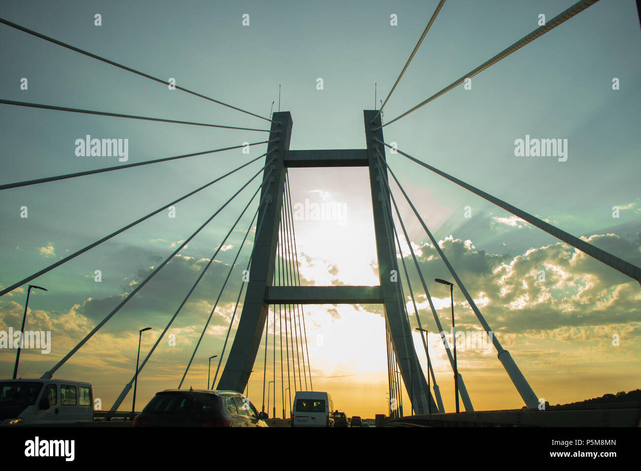 A trip on the bridge scene Stock Photo - Alamy