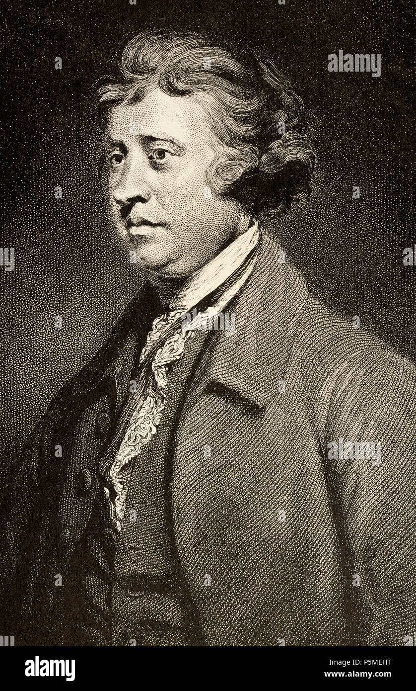 Edmund Burke (1729-1797). Irish writer and politician. Engraving in The ...