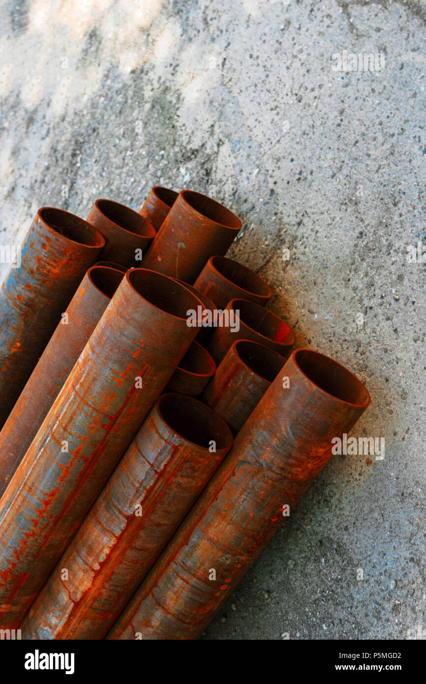 Set Of Rusty Pipes Stock Photo - Alamy
