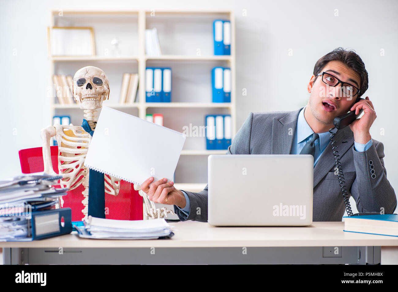 Man telephone skeleton hi-res stock photography and images - Alamy