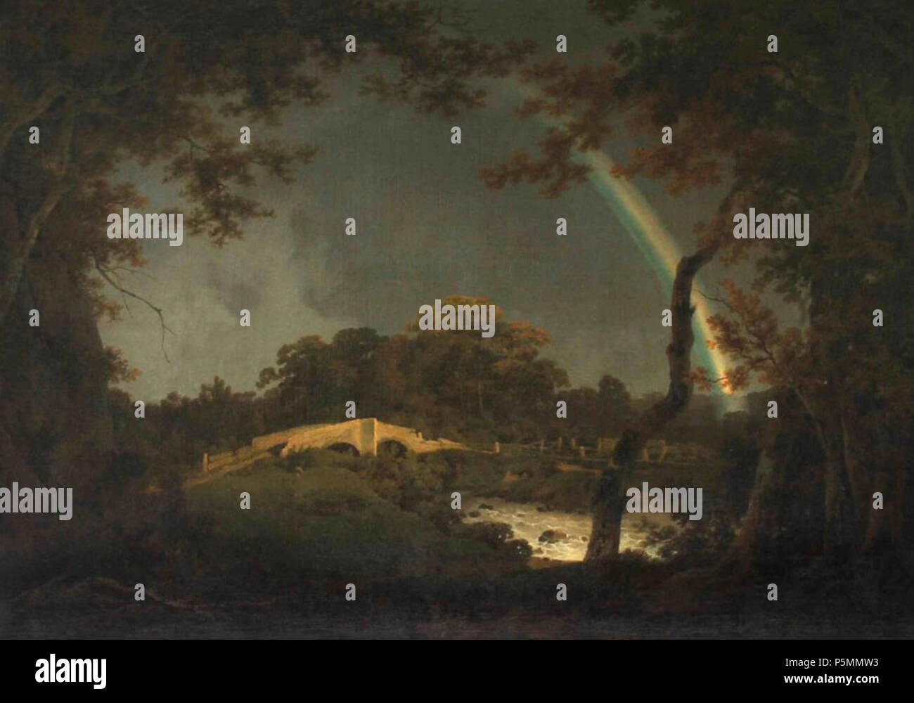148 Attributed to Joseph Wright (of Derby) - ‘Landscape with Rainbow ...