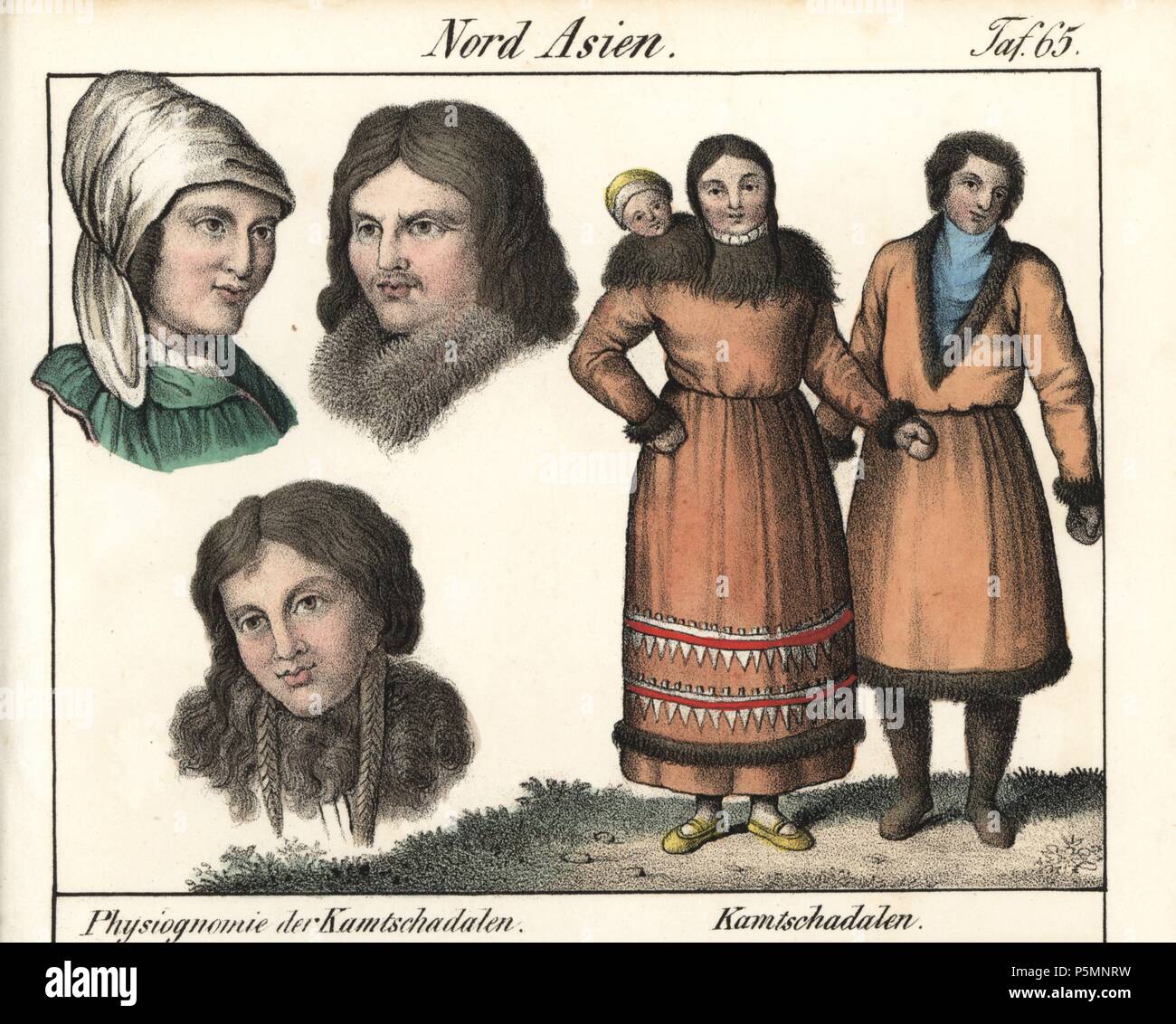 Itelmen people of the Kamchatka peninsula. Physiognomy, and man, woman ...