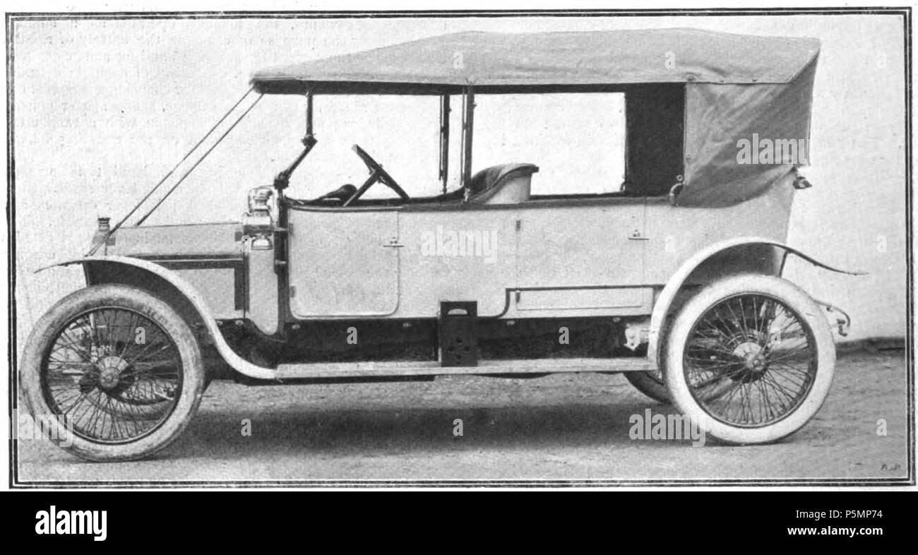 N/A. English: 10-h.p. Austin car with Sirdar phaeton body to seat four ...