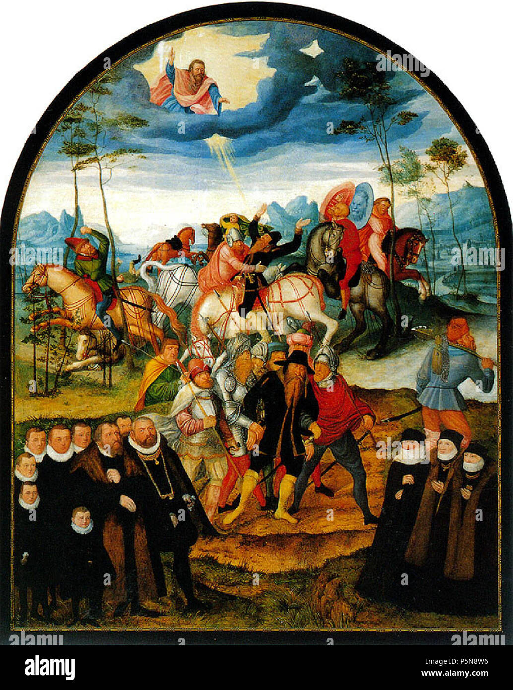 N/A. Augustin Cranch: The Blinding of St. Paul (Epitaph Oertel); Oil on ...