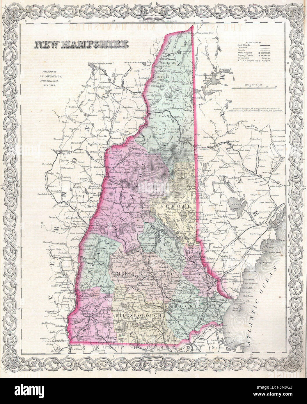 Colton map of new hampshire hi-res stock photography and images - Alamy
