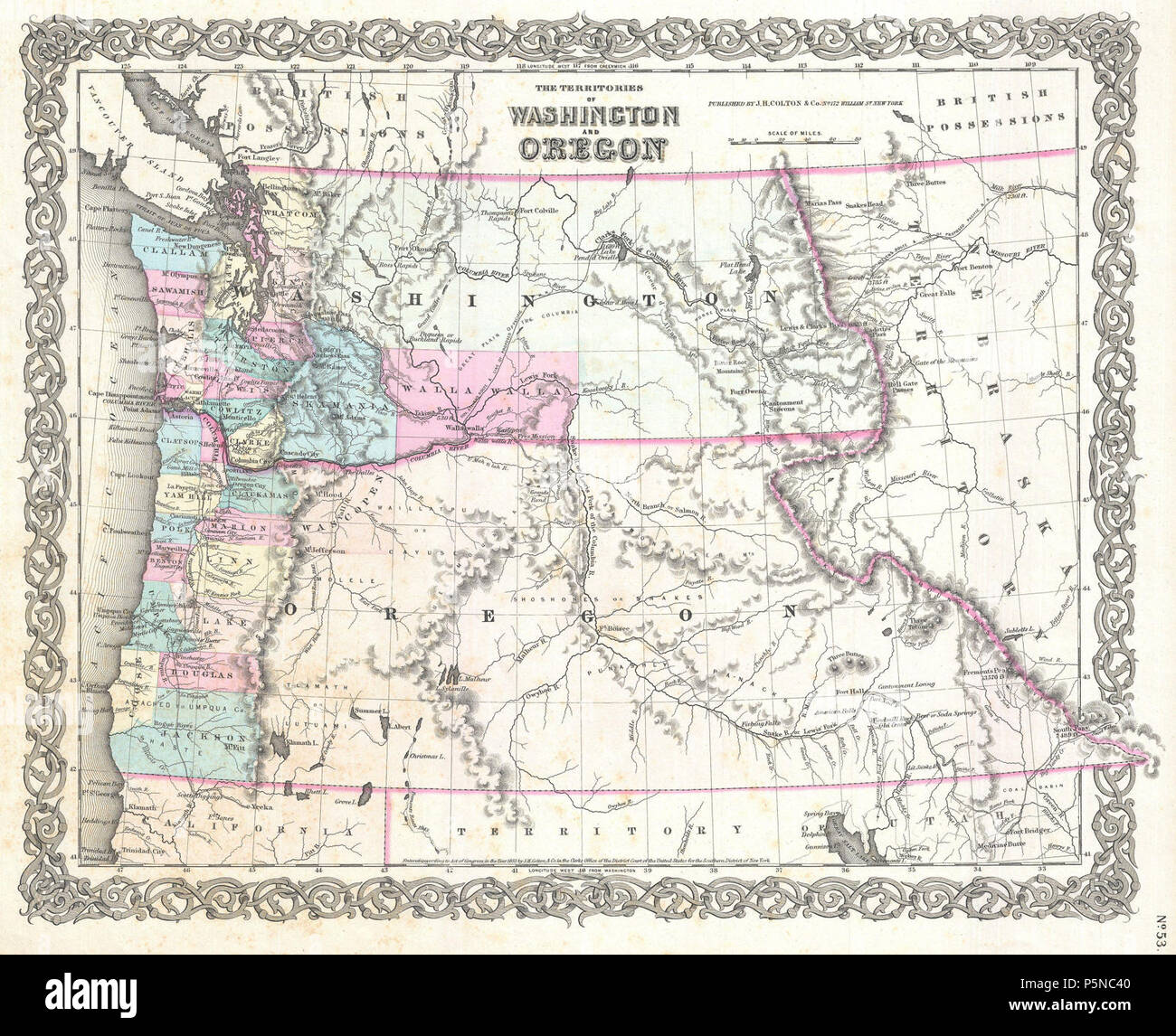 Map of colton washington hi-res stock photography and images - Alamy