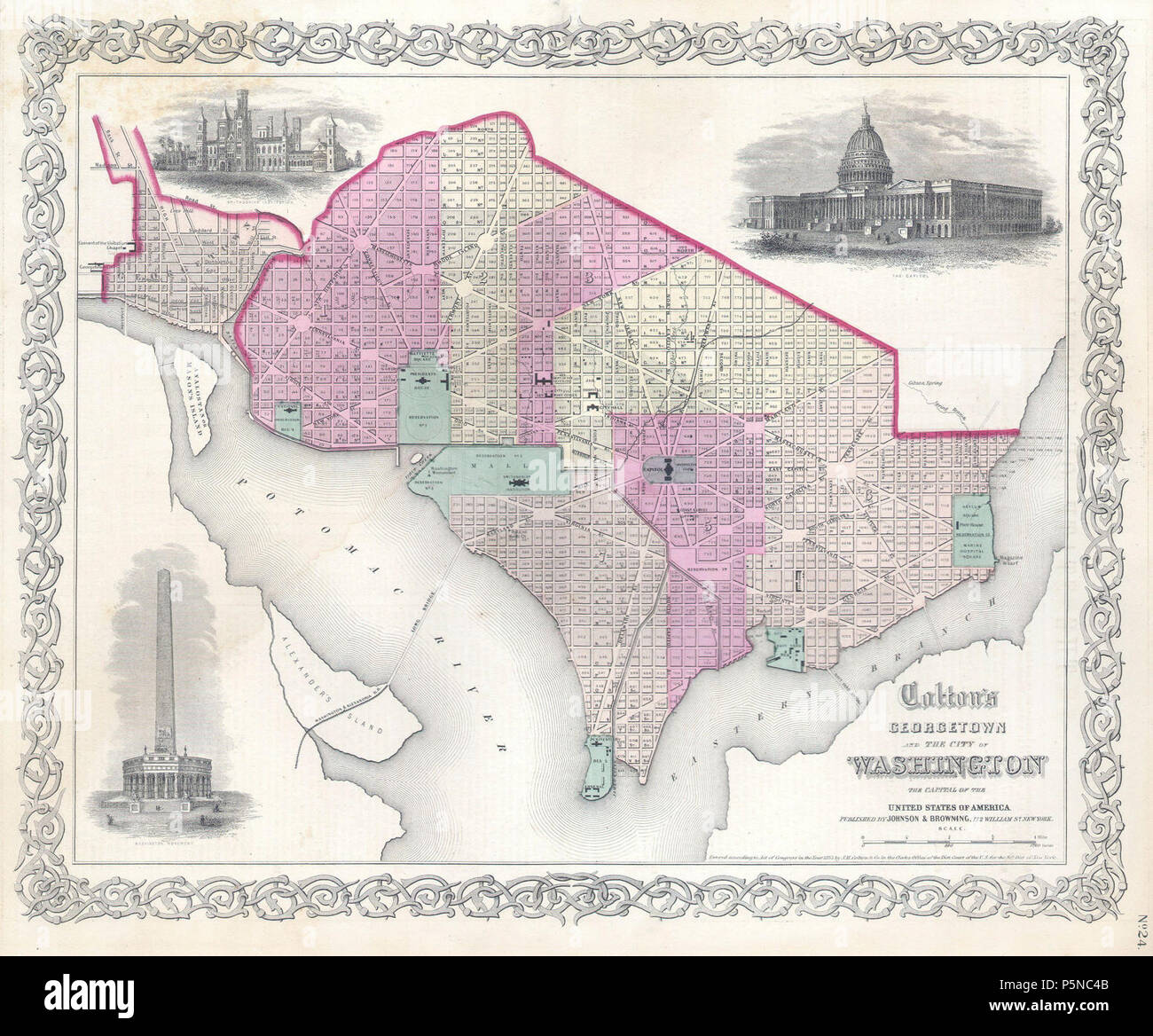 1855 Colton Map of Washington D.C. - Geographicus - WashingtonDC-colton ...
