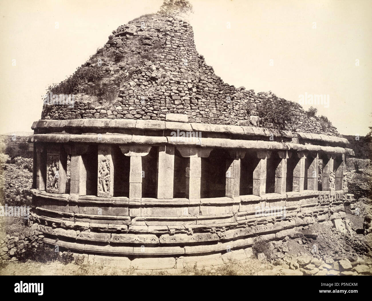 1855 photo of 7th century Aihole Durga temple with the remains of a ...