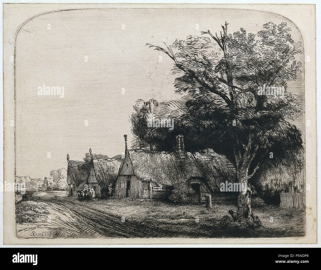 Landscape with Three Gabled Cottages beside a Road 1650. N/A 159 B217 ...