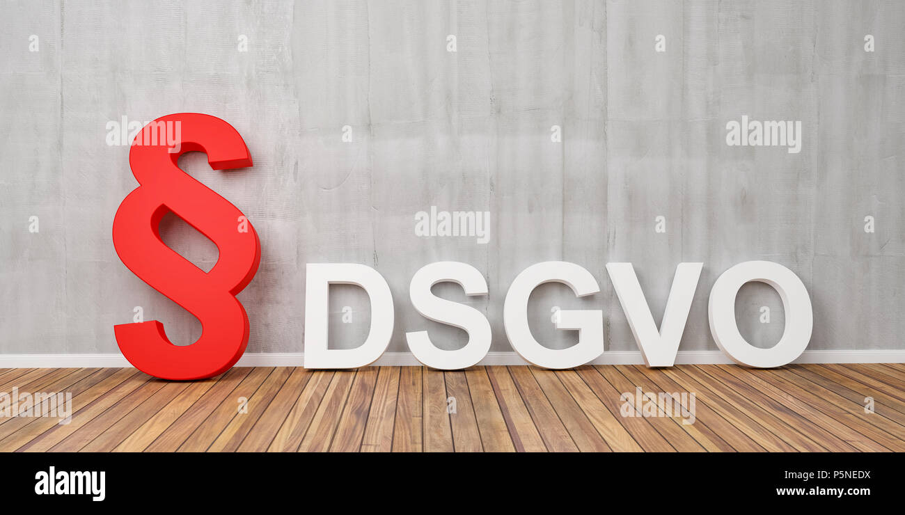 DSGVO Basic Data Protection Regulation Concept with red paragraph ...