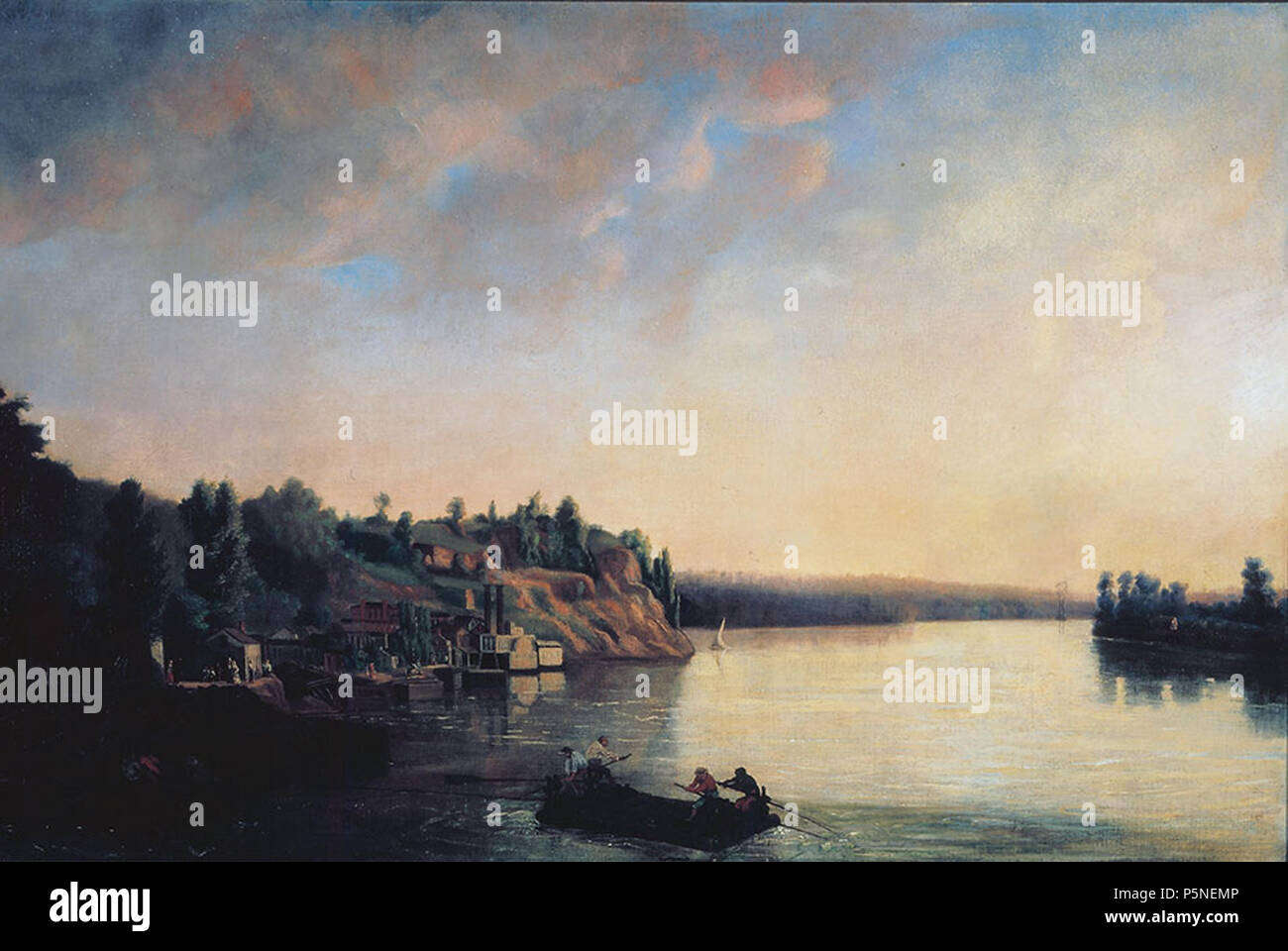 N/A. English: Natchez under the Hill by Louis Joseph Bahin, 1852, oil ...