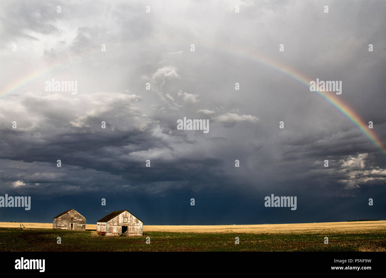 Prairie Storm Clouds Canada Saskatchewan Summer Warnings Stock Photo ...
