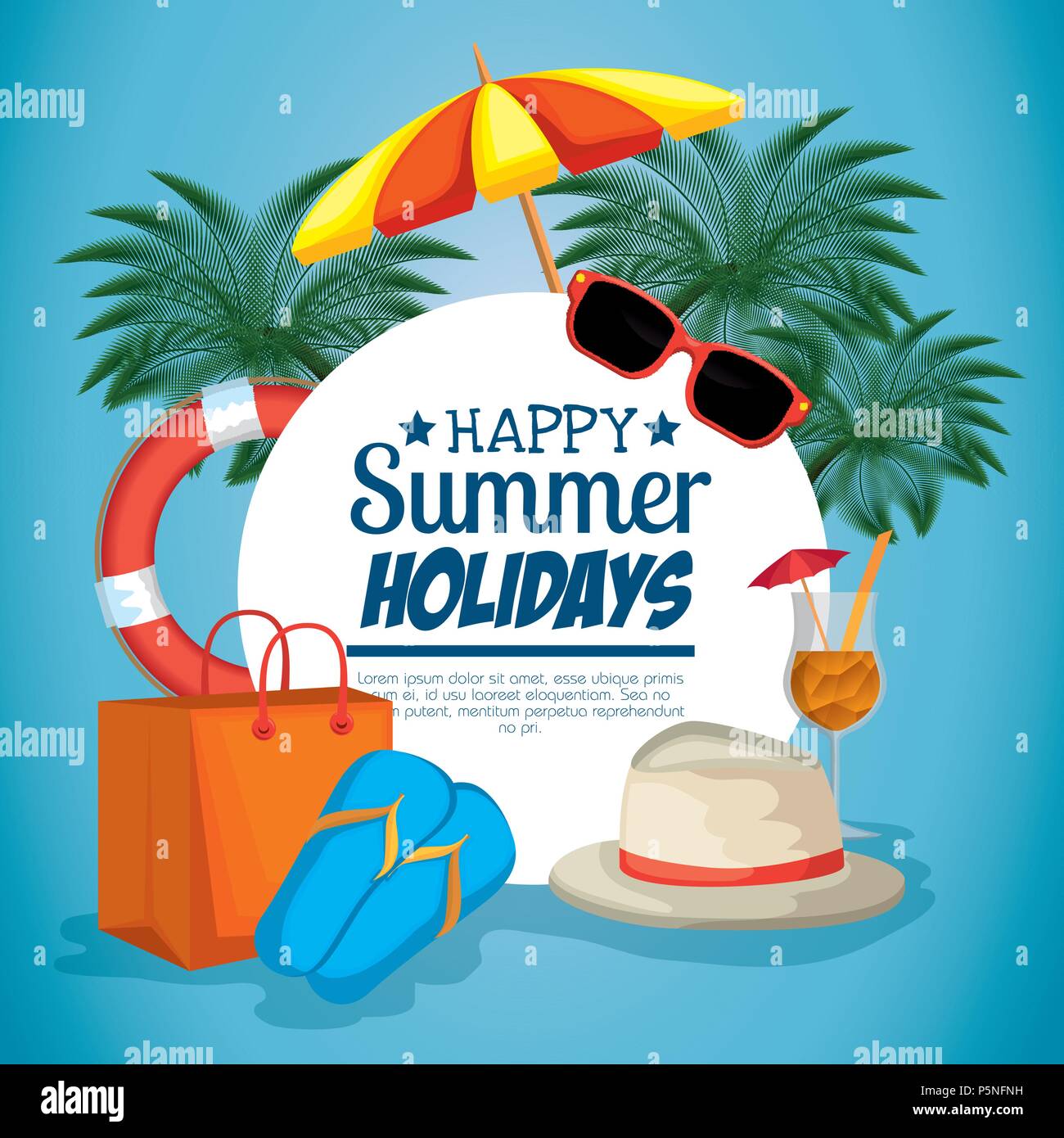 summer holidays set icons Stock Vector Image & Art - Alamy