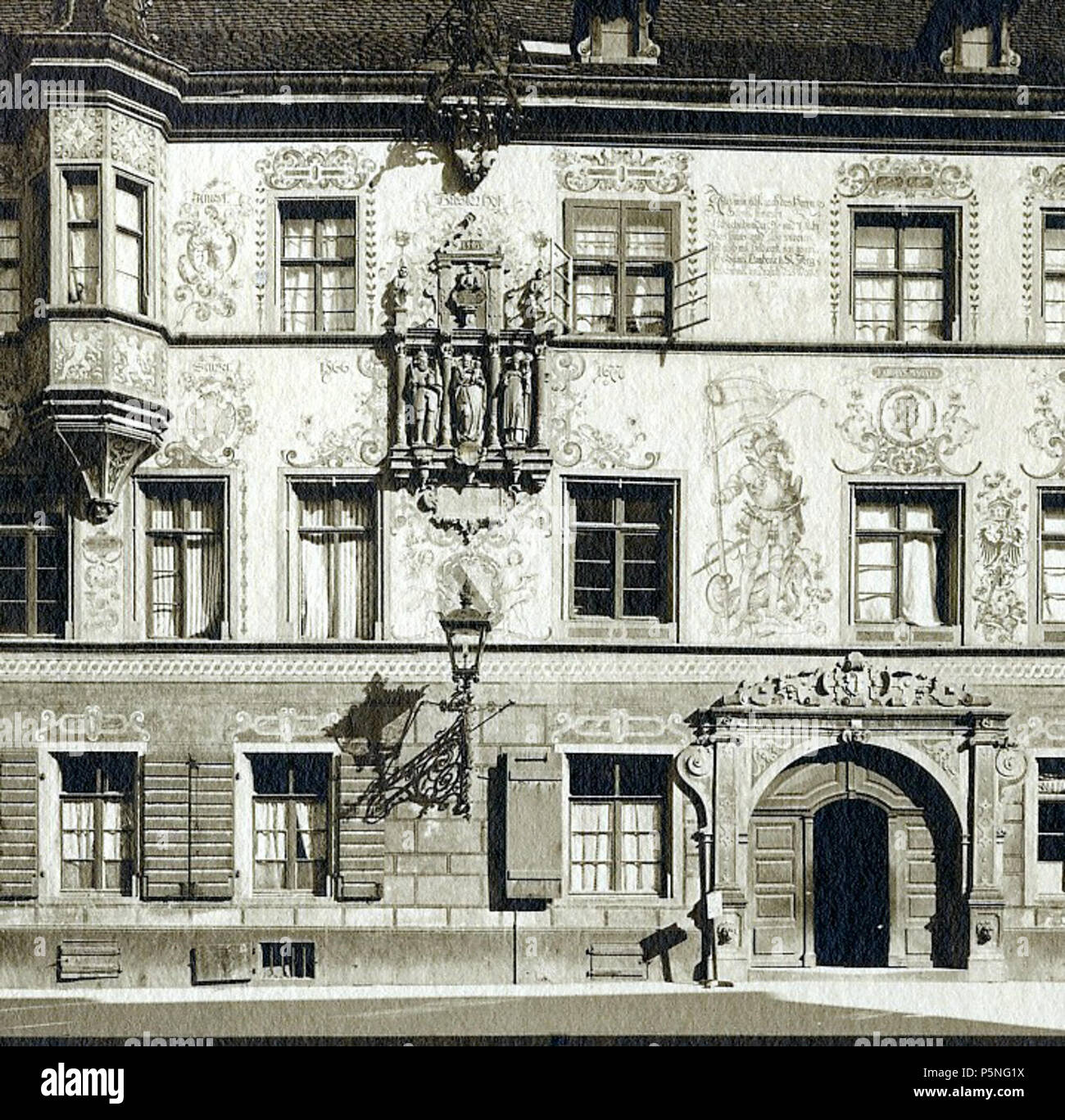 Basler Hof in Freiburg um 1890. Damals Großherzogliches Bezirksamt ...