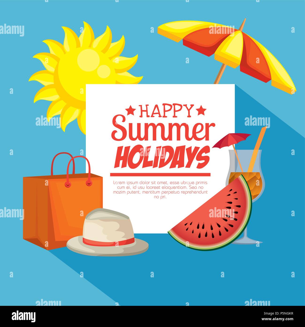 summer holidays set icons Stock Vector Image & Art - Alamy